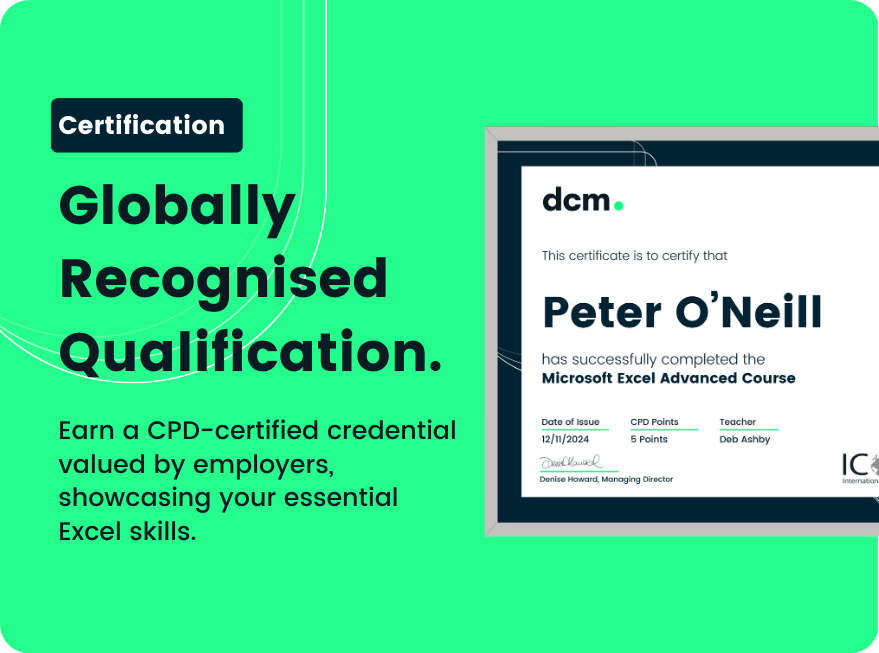 Certificate Microsoft Excel Advanced